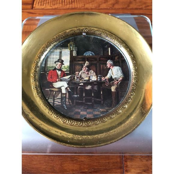 Vintage | Art | Vintage Solid Brass Wall Hangingplate Colonialpicture ...